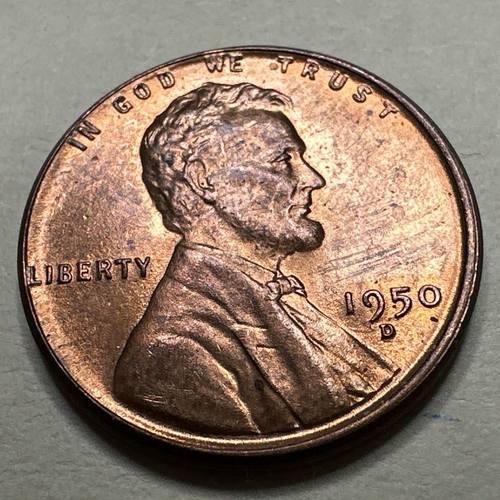 1950 D Lincoln Wheat Cent US Coin One 1c, Denver 9642N | eBay