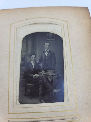 1800s Antique CDV & Daguerreotype Leather Bound Photo Album Estate ...