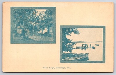 Cedar Lodge Lake Ripley Cambridge Wisconsin WI 1910 Postcard | eBay