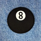 8-BALL PATCH embroidered iron-on POOL HALL BILLIARDS EIGHT MORALE BIKER ...