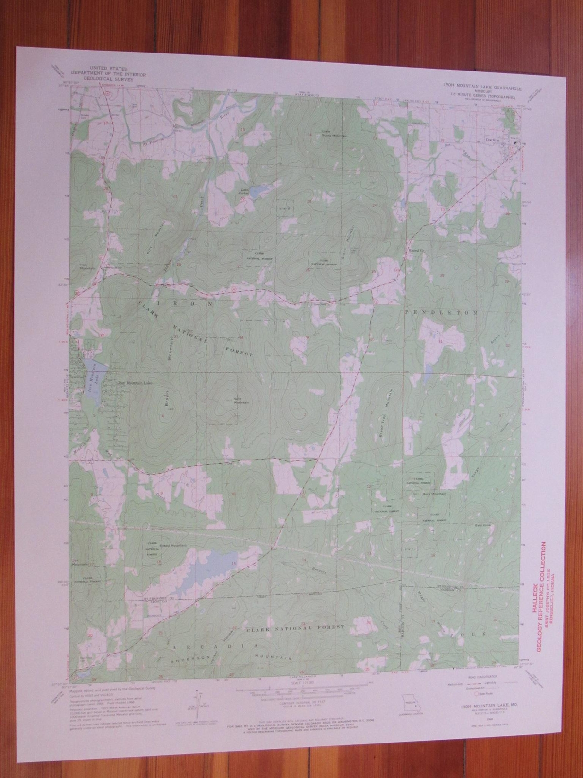 Iron Mountain Lake Missouri 1970 Original Vintage USGS Topo Map | eBay