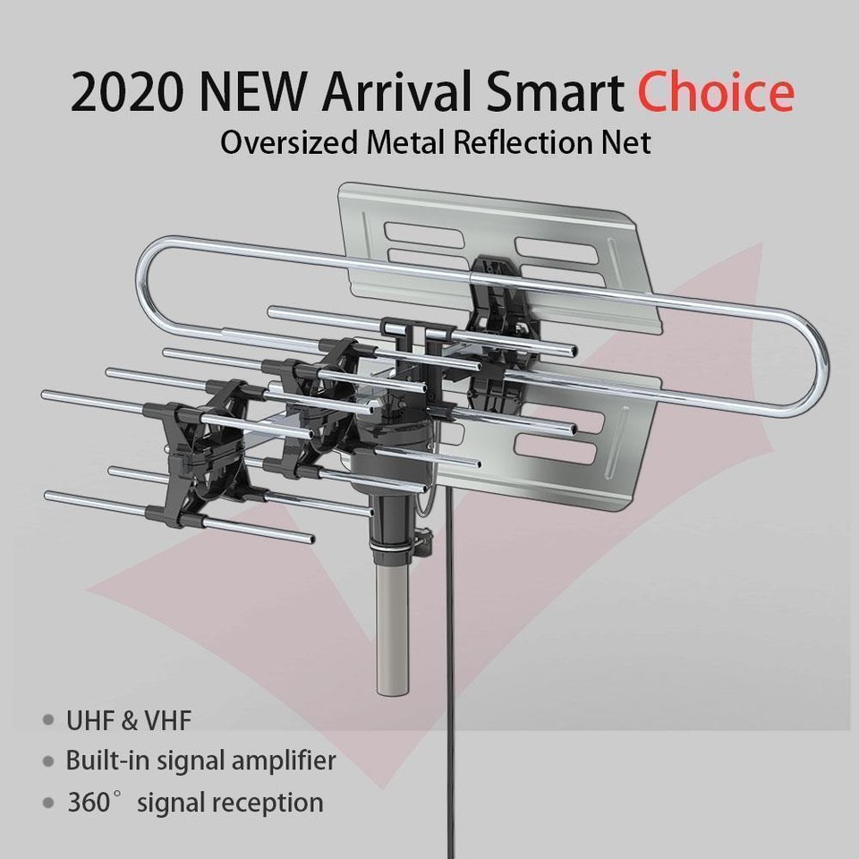 990 Miles TV Antenna Amplified Outdoor HD Digital 1080P HDTV 38dB UHF ...