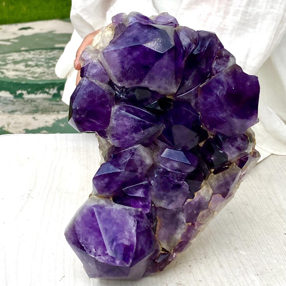 14.48LB Natural Amethyst backbone clustercrystal rod point healing ...