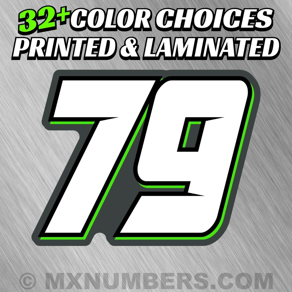 4 Color MX Number Plate Decals Sticker Graphics Motorcycle SX Dirt Bike ...