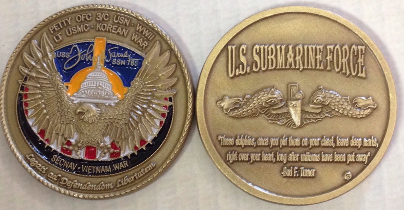 NAVY USS JOHN WARNER SSN-785 SUBMARINE SECNAV VIETNAM WAR CHALLENGE ...