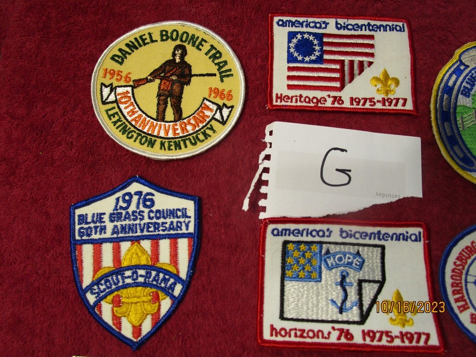 Lot of 7 Vintage Patches Boy Scouts BSA Blue Grass Trail Council ...