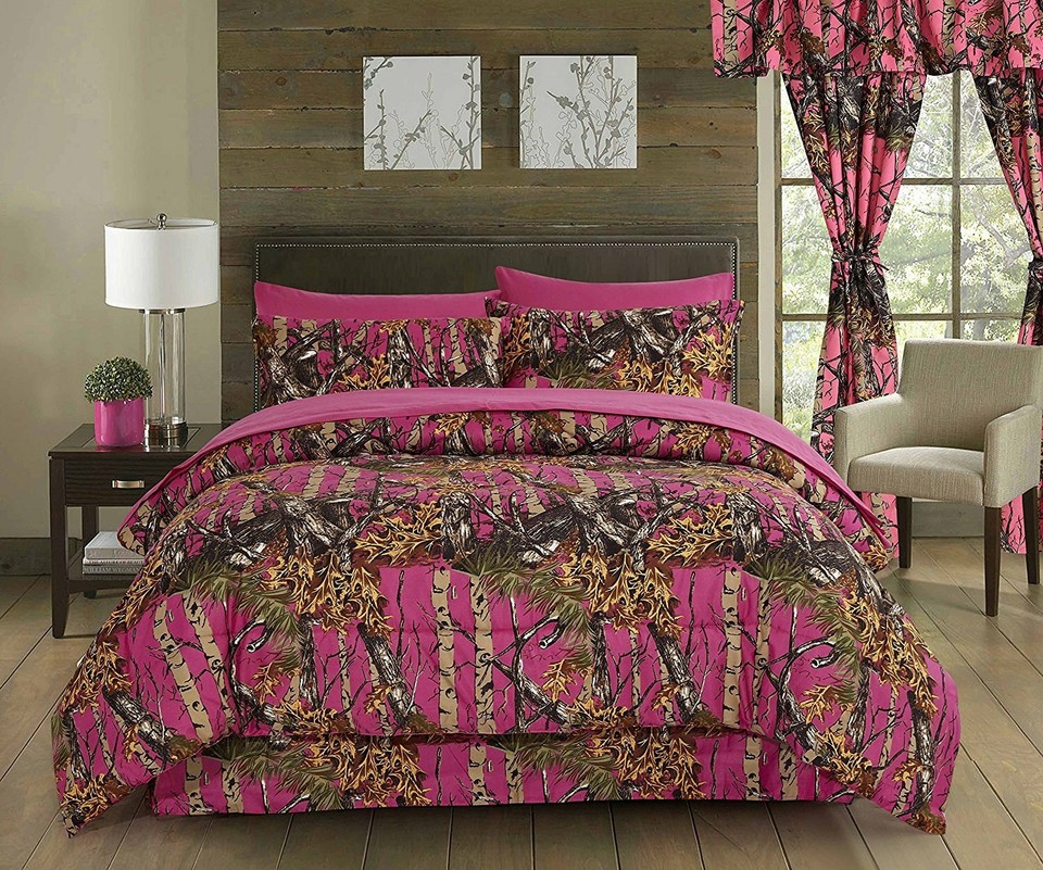 HI VIZ HOT PINK CAMO SHEET SET!! KING SIZE BEDDING 6 PC CAMOUFLAGE NO ...