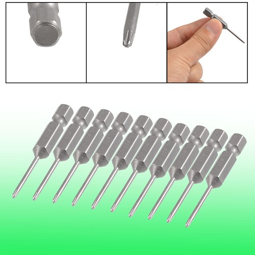 1/4" Hex 50mm Long 1.6mm Cross head Gray Metal PH00 Screwdriver Bits 10 ...