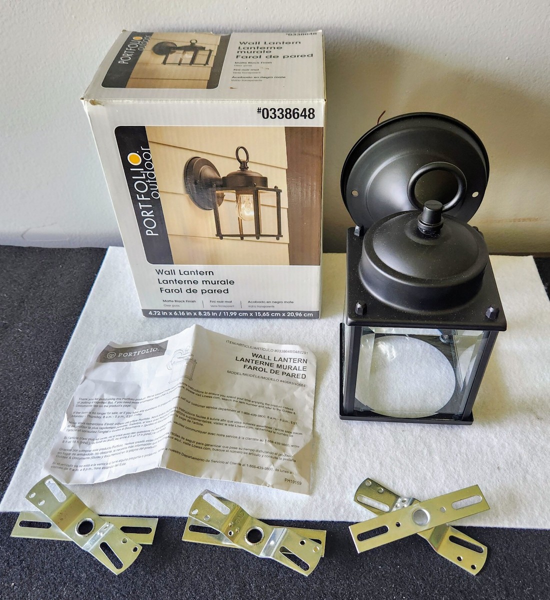 Portfolio Black Outdoor Wall Light Outdoor Wall Light FINDON White