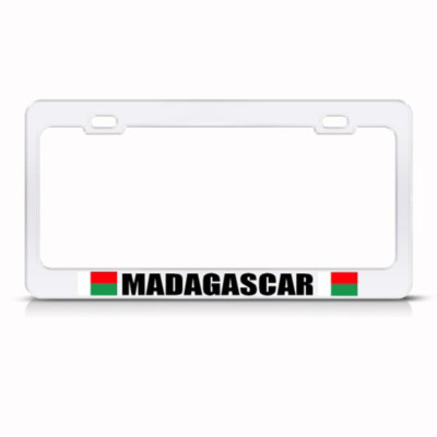Madagascar Flag White Country Steel Metal License Plate Frame | eBay