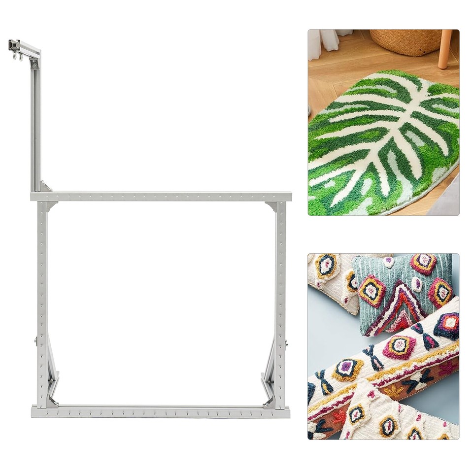 Rug Hooking Punch Needle Tufting Frame +Stand Adjustable Homemade ...