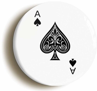 ACE OF SPADES PLAYING CARD BADGE BUTTON PIN (Size is 1inch/25mm ...