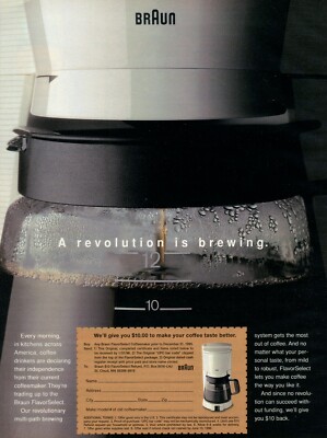Braun FlavorSelect Coffeemaker Coffeepot Appliance 1995 Vintage Print ...