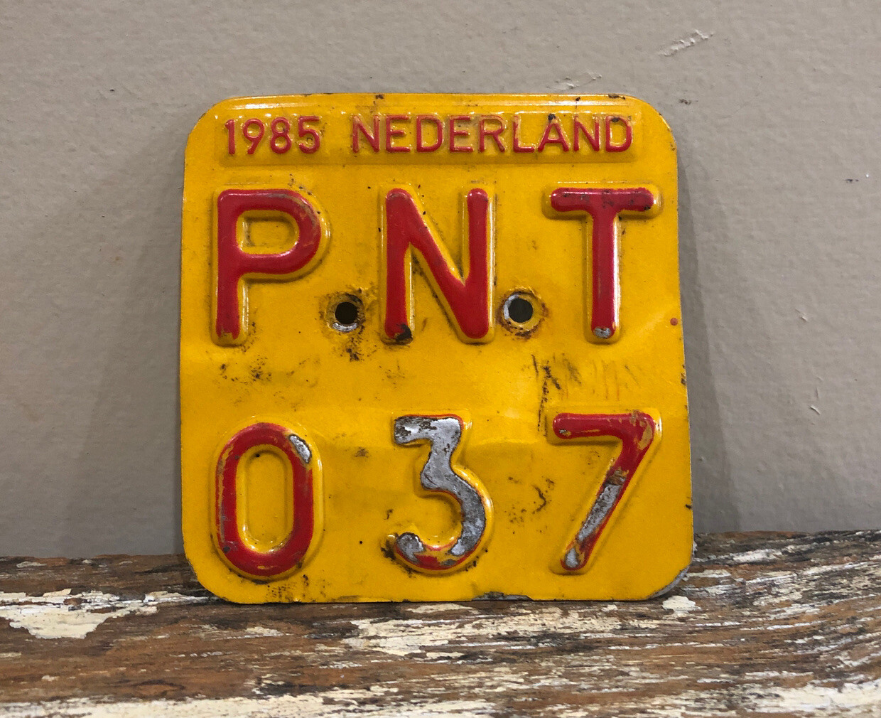 NETHERLANDS MOPED 1985 VINTAGE # PNT-037 RARE LICENSE PLATE NEDERLANDS ...