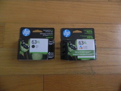 2024 SET 2 GENUINE HP 63XL LARGE BLACK/COLOR CARTRIDGES 1112-3637 3830 ...