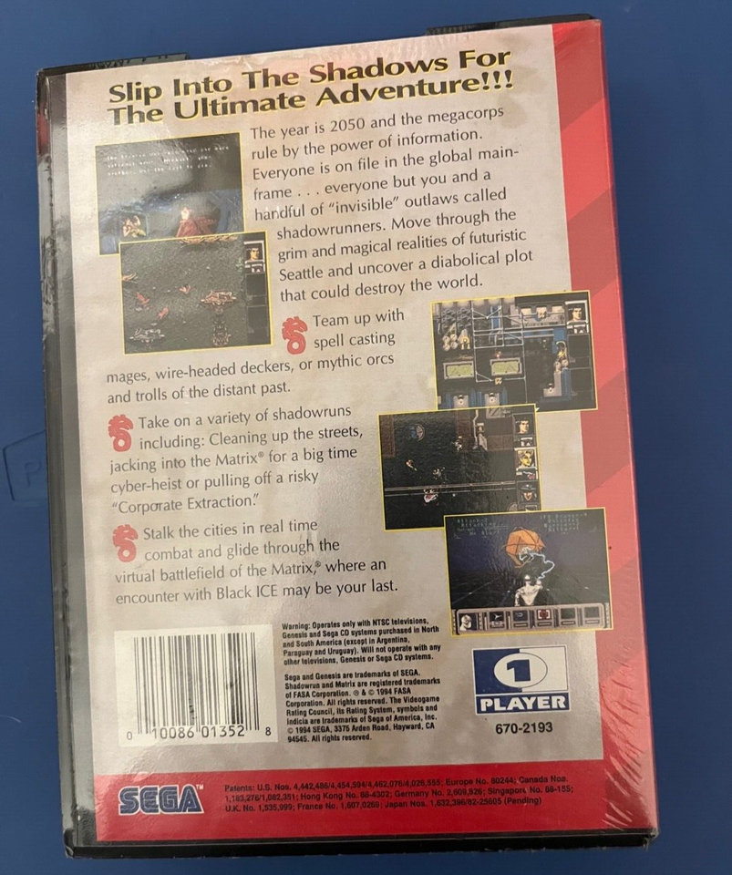 SHADOWRUN Shadow Run Sega Genesis Action/RPG Sealed 10086013528| eBay