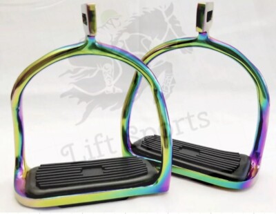 4.75 Horse Riding English Safety Stirrups Stainles Steel Iron Rainbow ...