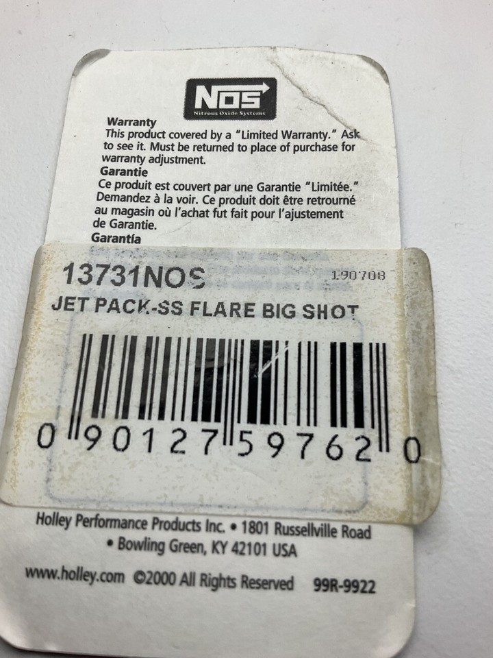 Holley 13731NOS NOS Big Shot Nitrous Flare Jet Pack - 7 Jets | eBay