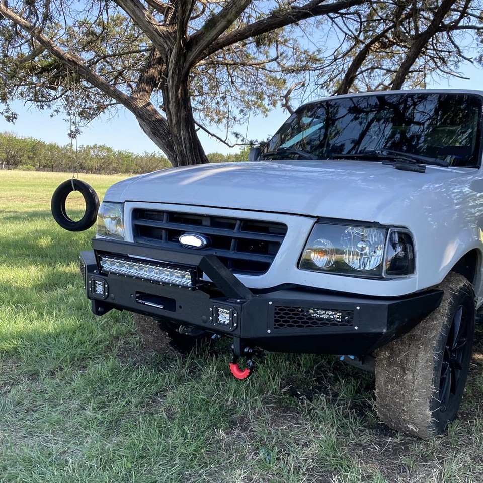 Vijay Fits 1998-2011 Ford Ranger Front Bumper with Winch Plate and LED ...