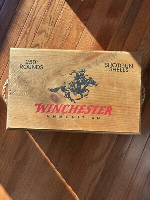 Vintage WINCHESTER Ammo Box 12 GA. 250 Rounds Wooden Box | eBay