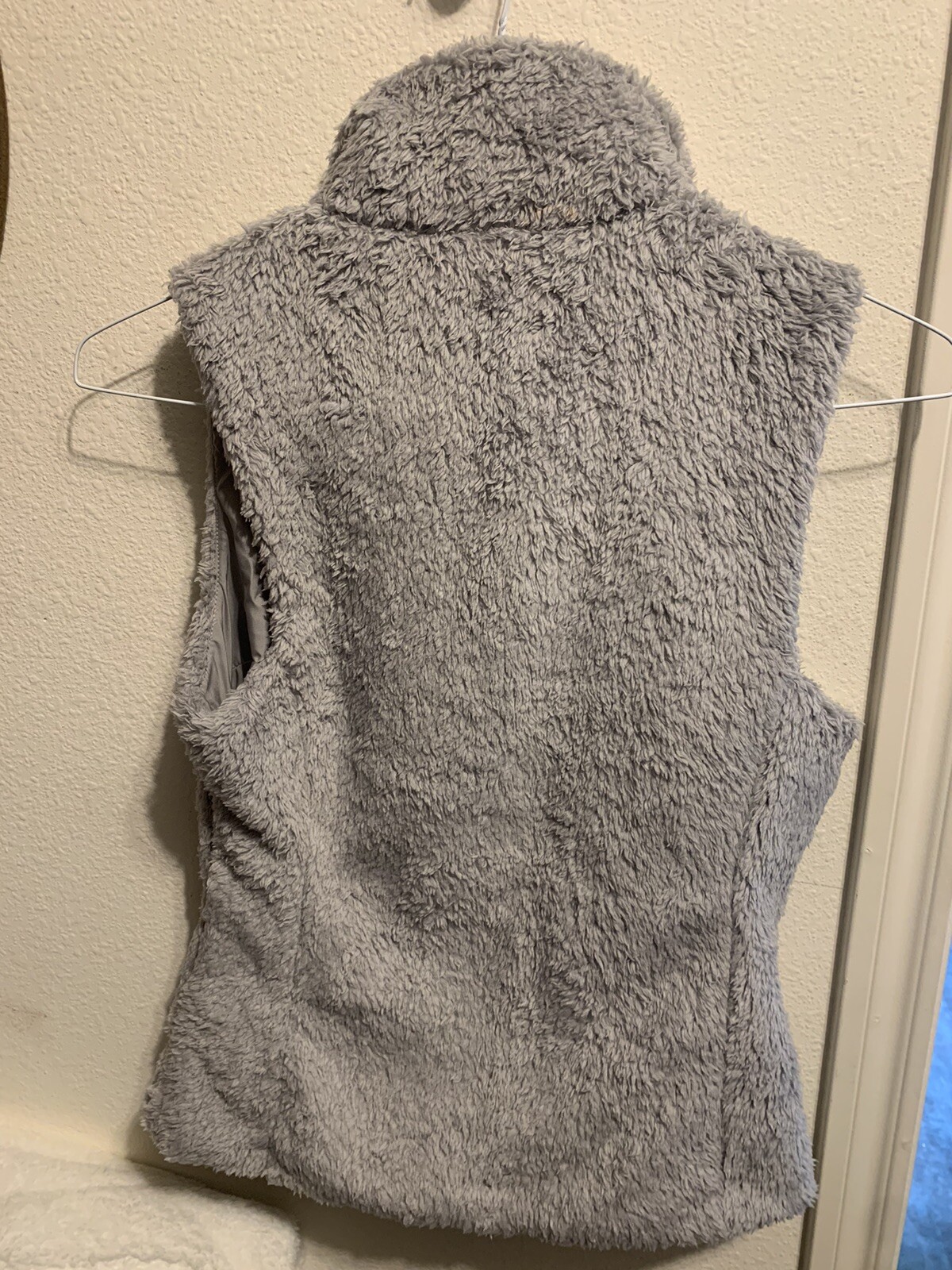 Patagonia Fleece Vest Women's Small Gray Los Gatos Fuzzy Sherpa Full ...