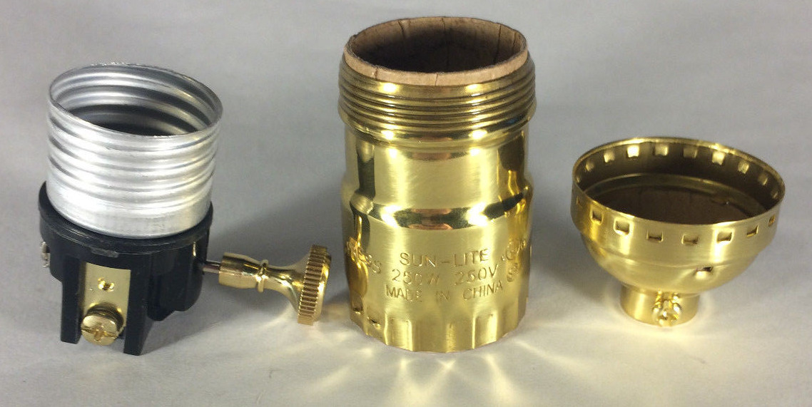 3-way Uno Thread Solid Brass Early Electric Industrial Style Lamp ...