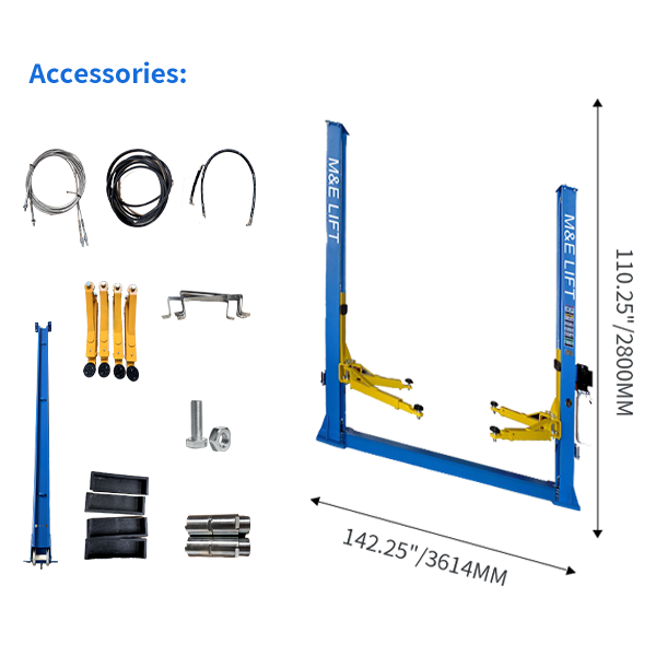 M&E 10000 lbs Two Post Lift 2-Post Lift Auto Lift Auto Car Lift Hoist ...