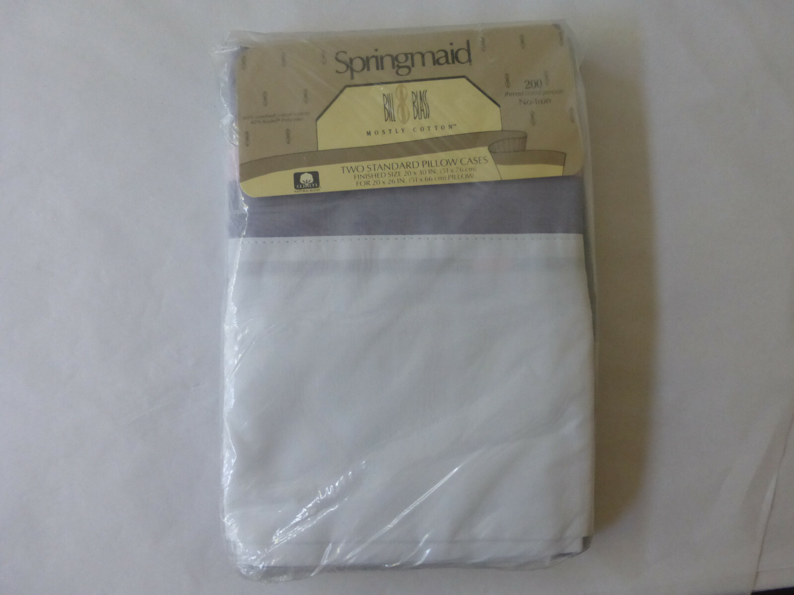 Springmaid Bill Blass Percale Pillow Cases Mostly Cotton NIP No-iron ...