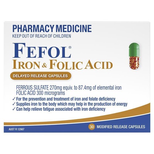 Fefol Iron and Folate Supplement 30 Capsules | eBay