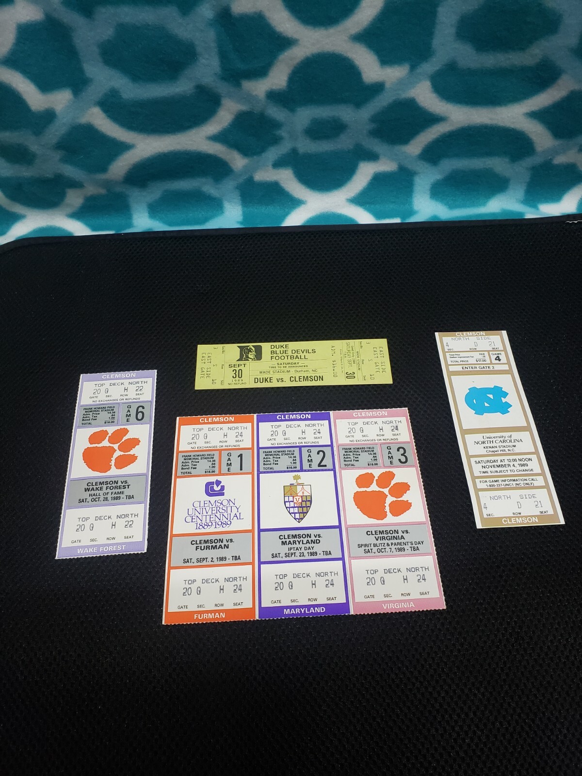 Vintage '89 Clemson Tiger Ticket Stubs Collage Football | eBay