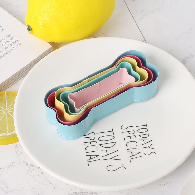 5pcs/set Dog Bone Shaped Cookie Cutter Mold Stainless Steel Pastry ...