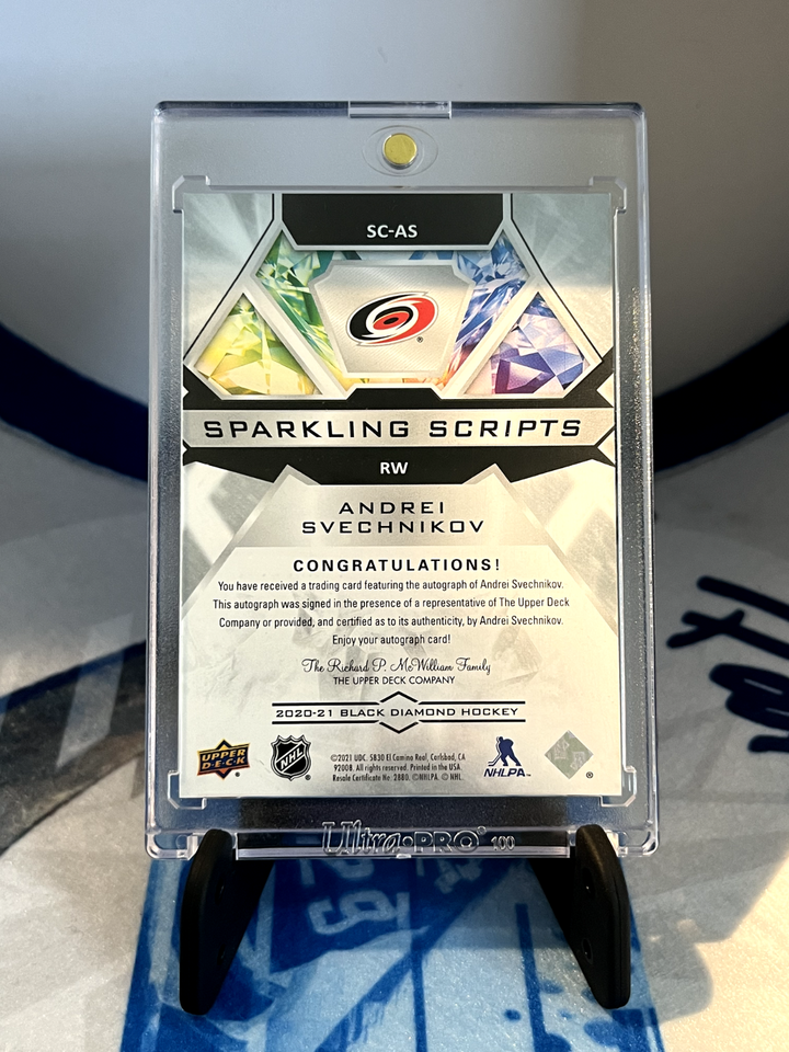 2020-21 Black Diamond Sparkling Scripts Andrei Svechnikov AUTO #SCAS ...