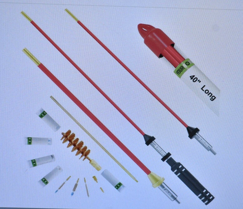 Gun Cleaning Rods 40" w Gun Chamber Rods & Bore Brushes Adapters ...