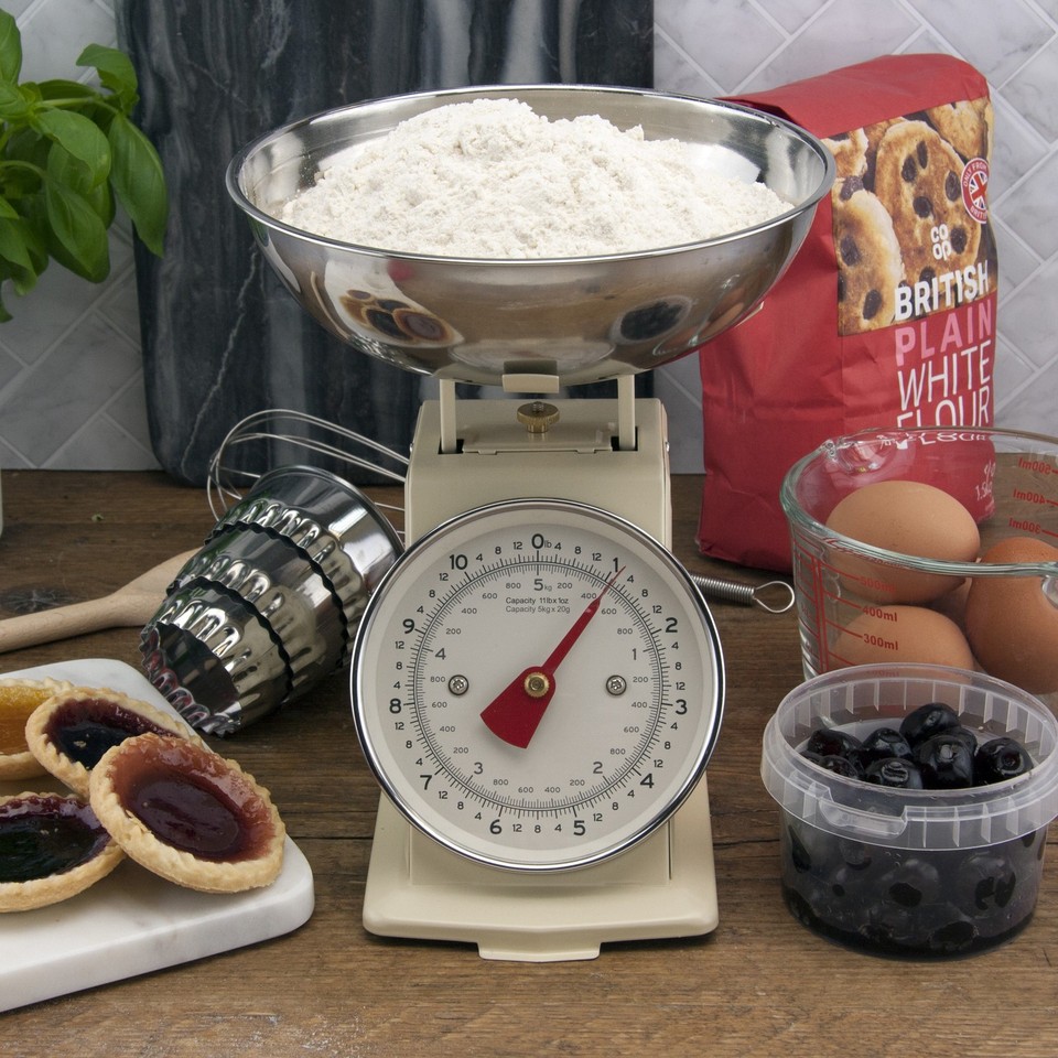 Mechanical Kitchen Scale Cream Stainless Steel Traditional Weighing ...