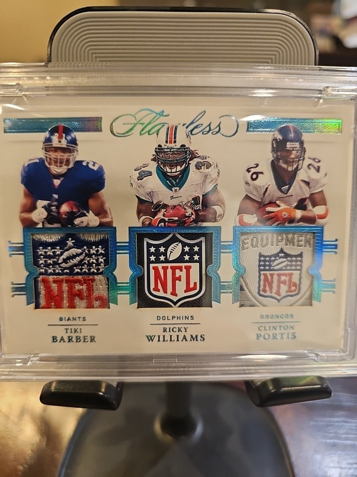 2021 Flawless - Tiki Barber/Ricky Williams/Clinton Portis-Triple Patch Plat. 1/1 | eBay