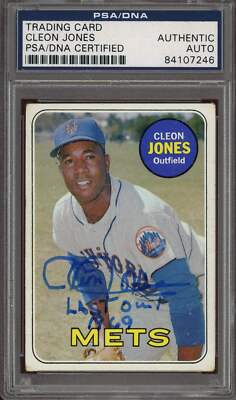 Cleon Jones “Last Out 1969” Signed 1969 Topps Card #512 - PSA/DNA | eBay