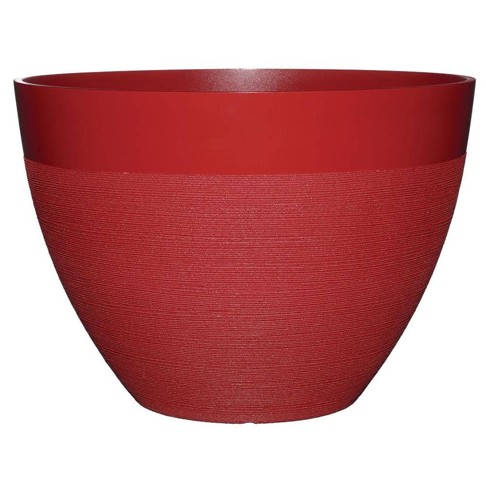 20 inch Red Resin Planter Pot Crank & Weather Resistant Minimalist ...