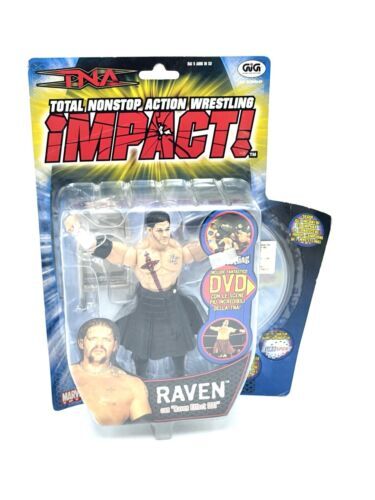 2005# RARE TNA IMPACT T RAVEN ACTION FIGURE EURO PACK WITH CD #NIB OY ...