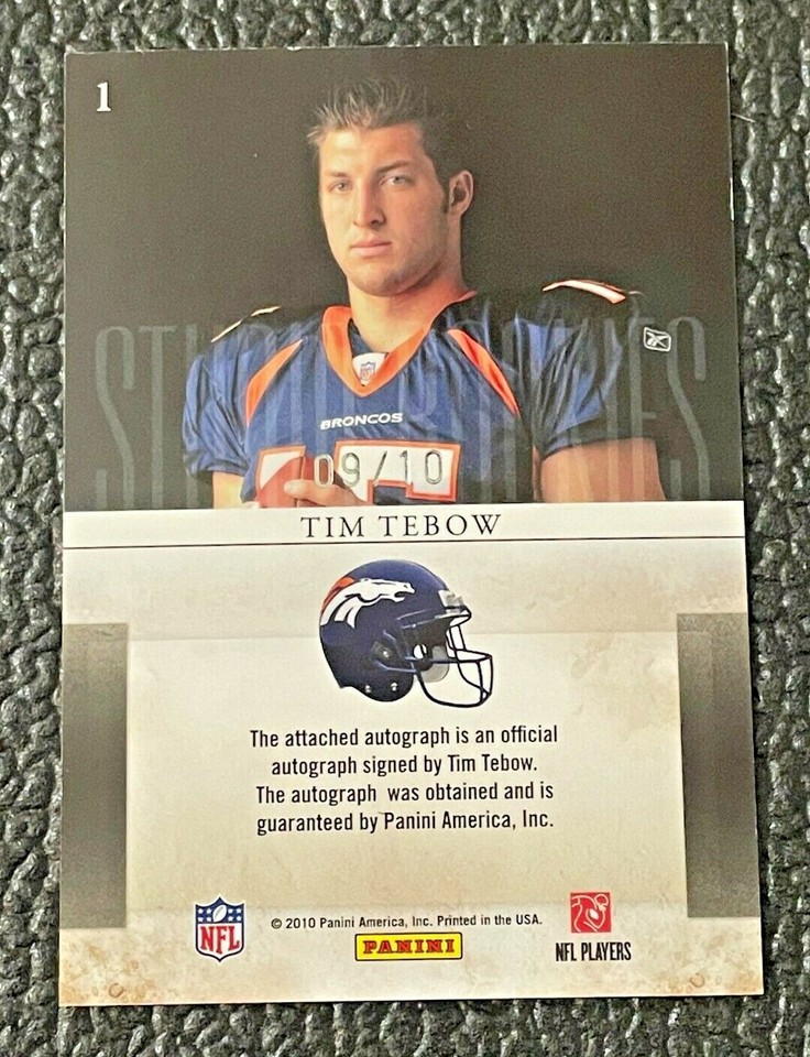 🔥TIM TEBOW 2010 PANINI ROOKIES & STARS STUDIO ROOKIES CARD AUTOGRAPH ...