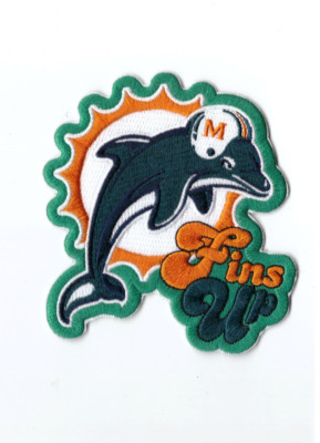 New 3 3/4 x 4" Miami Dolphins Fins Up Iron on Patch Free Ship | eBay