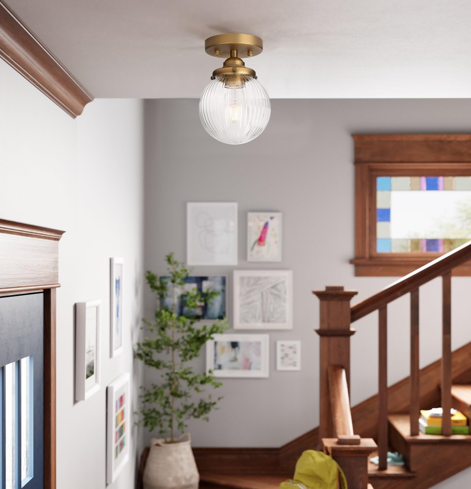 1-Light Indoor Flush Mount Hallway Ceiling Light, Single Modern ...