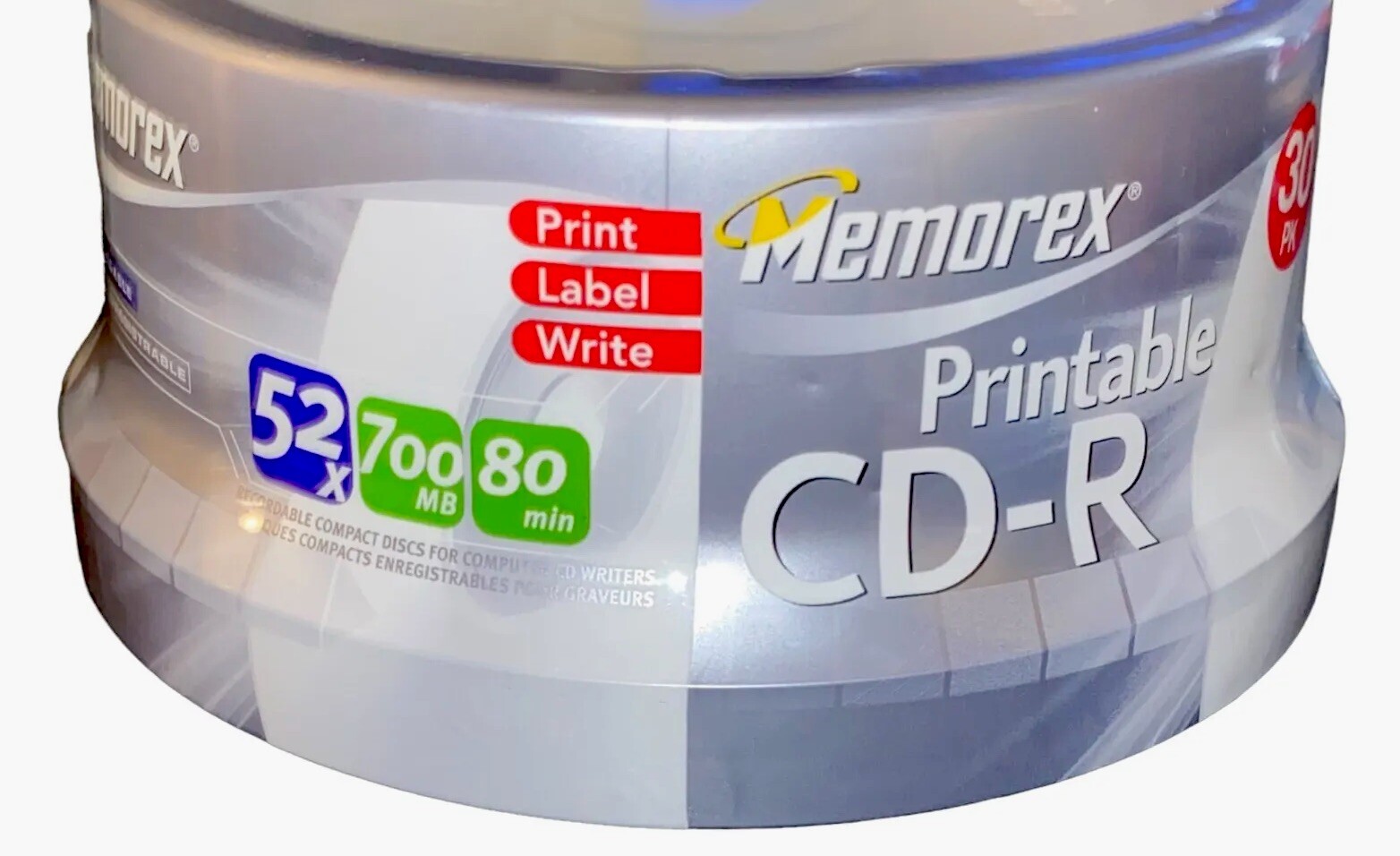 Memorex Recordable Printable CD-R 52x 700MB 80-Minute 30 Pack New | eBay