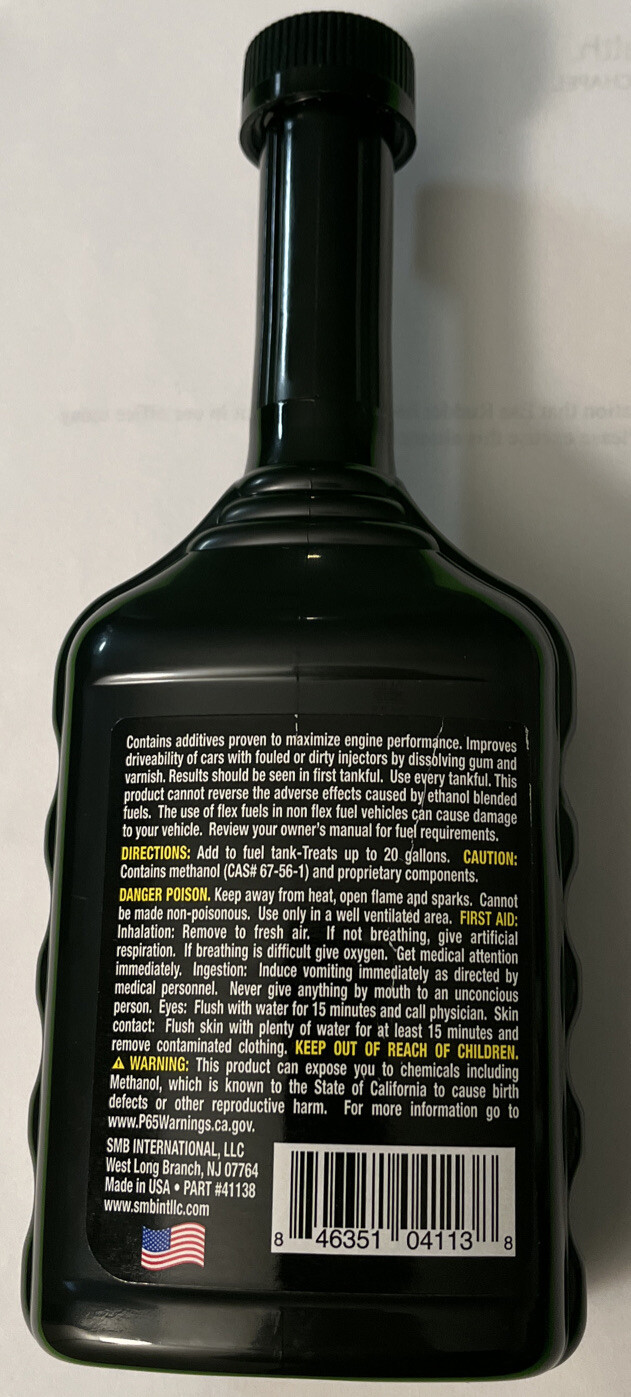 SMB Fuel Injector Cleaner Cleans Injectors Improves Performance 10oz ...