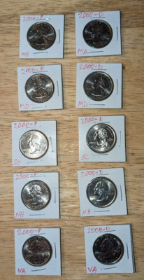 2000 P&D State Quarters (BU)--MA, MD, SC, NH, VA--From US Mint | eBay