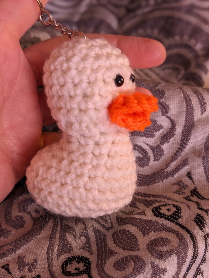 Small Crocheted Duck Keychain | eBay