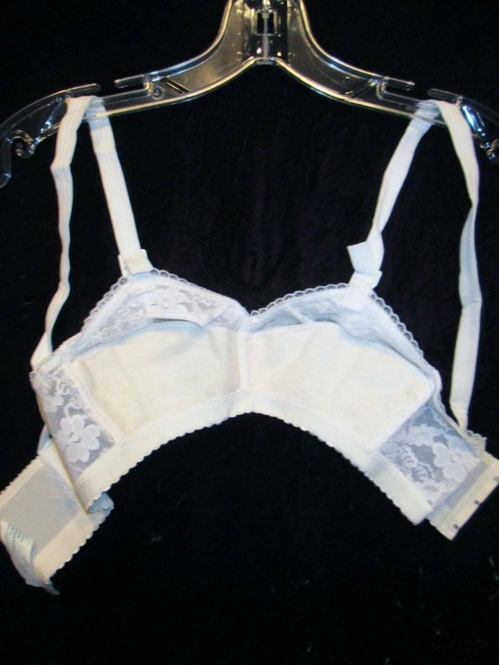 NOS Lady Cameo Couture Bra Custom Fitted WHITE LACE 4 HOOK Style 707 ...
