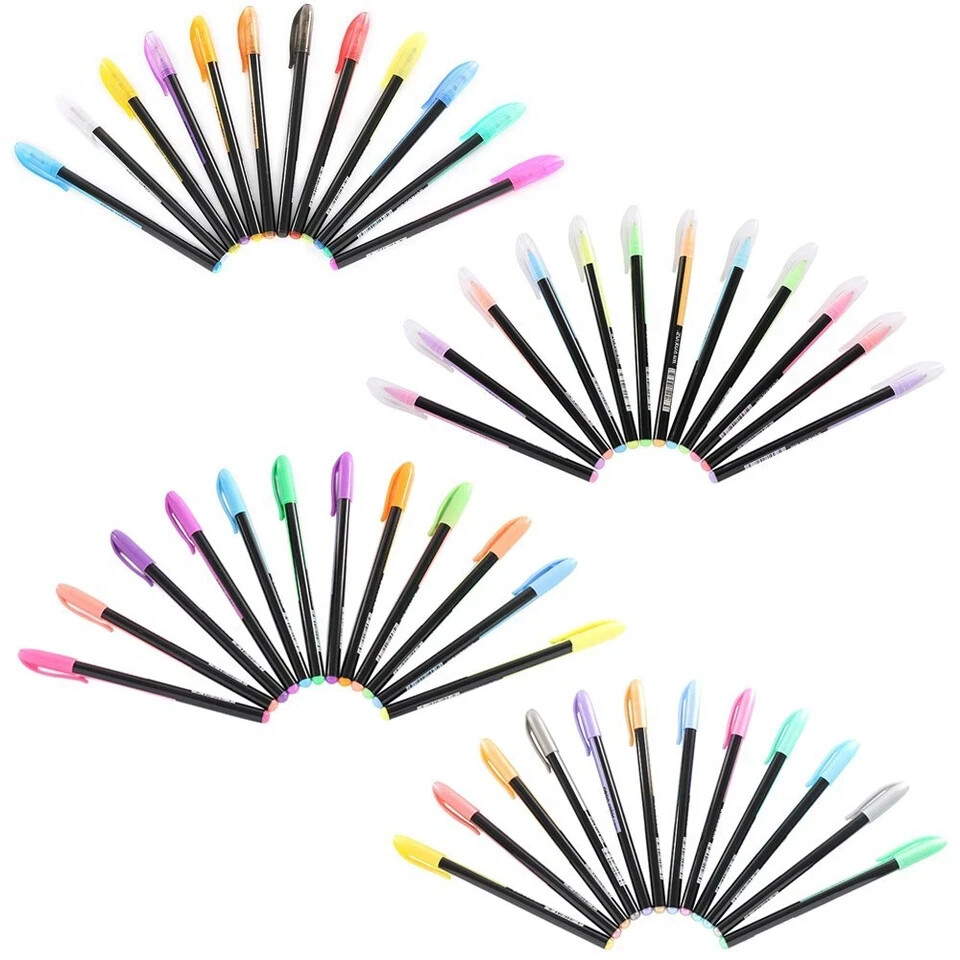 KABEER ART 48 Pc Color Gel Pens,Glitter, Metallic Neon Pens Set - Free ...