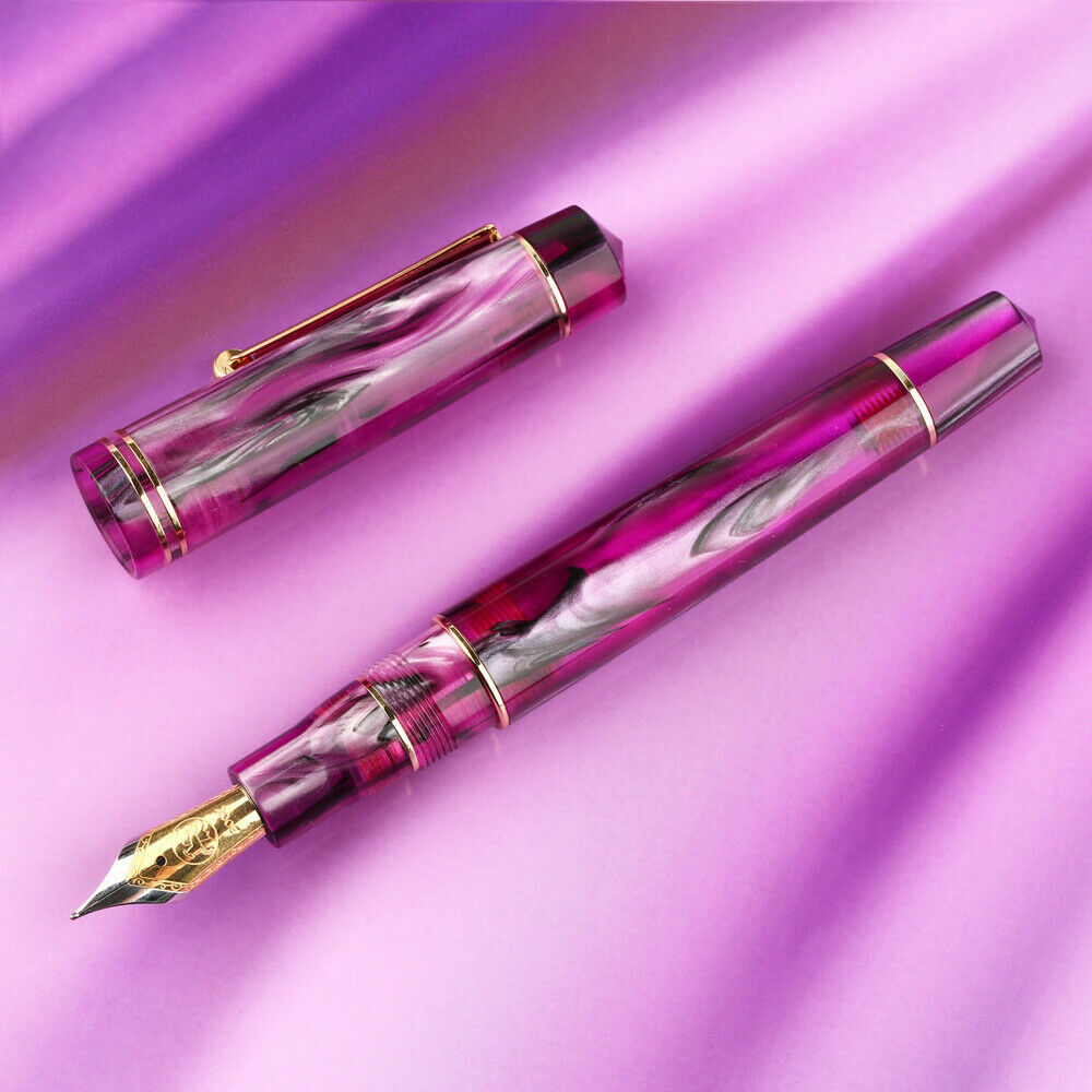 MAJOHN M800 Acrylic Resin Fountain Pen BOCK/Moonman F Nib Write Ink Pen ...