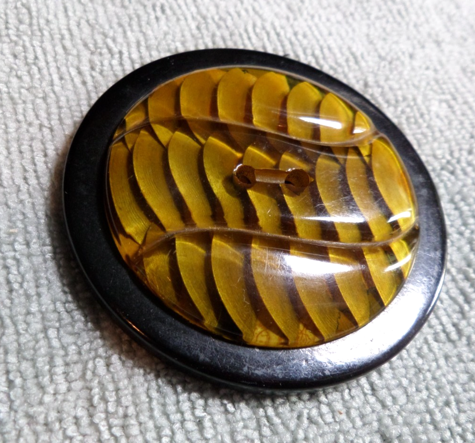 Large Vintage Antique Celluloid & Lucite Button 2 & 3/8" Inch | eBay