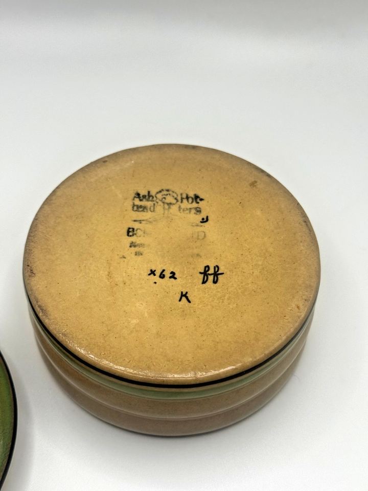 Ashtead Pottery Preserve Jar Pearl Barley Green Band Hand Thrown c1928 ...